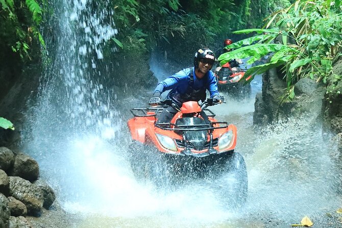 Quad Ride Waterfall Route and Rafting - Merteyasa Bali